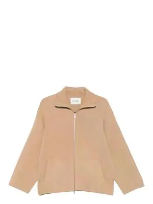 Soft Goat Zip Cardigan - Neutrals
