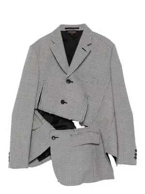 Comme Des Garçons Houndstooth Cut-out Jacket - Black
