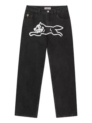 ICECREAM Running Dog Graphic Jeans - Black