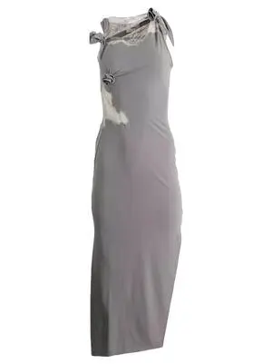 Coperni Lace-detail Midi Dress - Grey