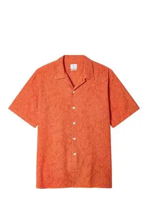 Paul Smith Floral-texture Short-sleeve Shirt - Orange