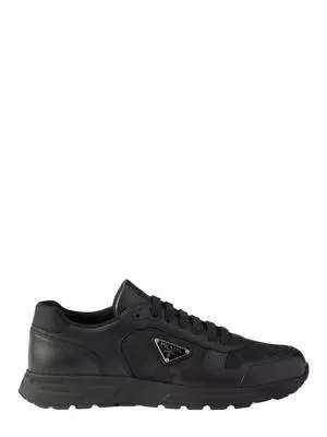 Prada Re-nylon And Leather Lace-up Sneakers - Black
