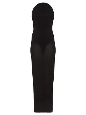 Alaïa Curved Bustier Jersey Maxi Dress - Black