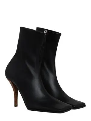 Alaïa Leather Ankle Boots - Black