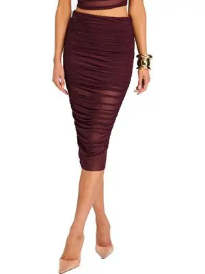 SEROYA Maja Midi Skirt - Merlot