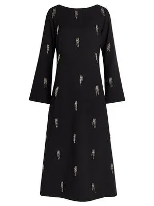 Simkhai Coretta Embellished Crepe Midi Dress - Black