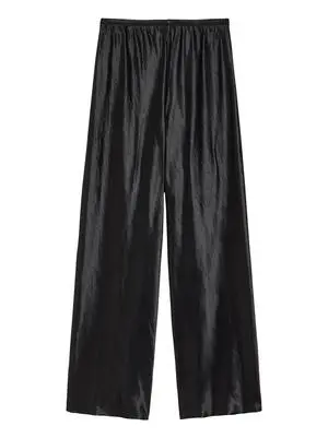 Maria Mcmanus Straight-leg Satin Trousers - Black