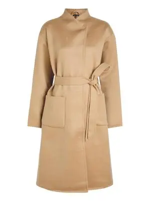 Eileen Fisher Belted Wool Coat - Beige