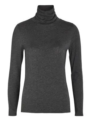 Eileen Fisher Turtle-neck Jersey Top - Charcoal