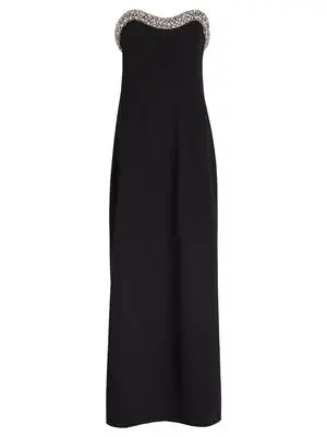 Simkhai Riona Embellished Strapless Crepe Gown - Black