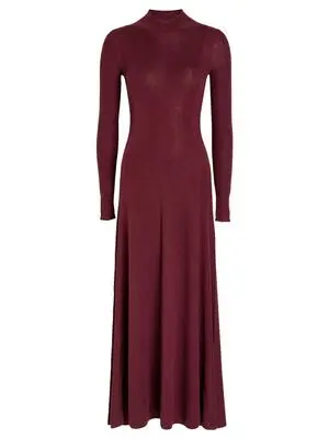 Maria Mcmanus Ribbed Merino Wool Maxi Dress - Burgundy