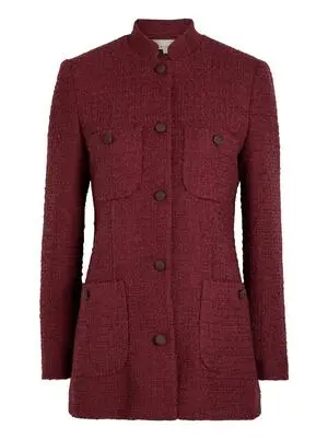 LIBEROWE Raja Tweed Jacket - Burgundy