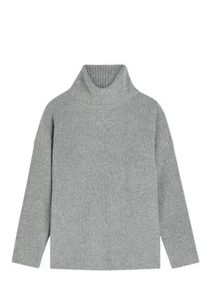 EILEEN FISHER Ribbed Roll-Neck Wool And Cashmere-Blend Jumper