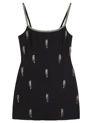 Simkhai Amy Embellished Crepe Mini Dress - Black
