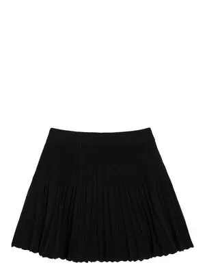 LoveShackFancy Willany Pointelle Knit Mini Skirt - Black