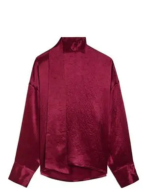 Maria Mcmanus Scarf-effect Satin Blouse - Burgundy