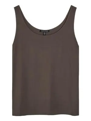 Eileen Fisher Silk-crepe Tank Top - Brown