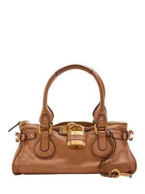Chloé Paddington Medium Grained Leather Shoulder Bag - Brown
