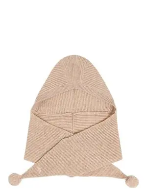 DAMSON MADDER Pom-pom Knit Hood - Beige