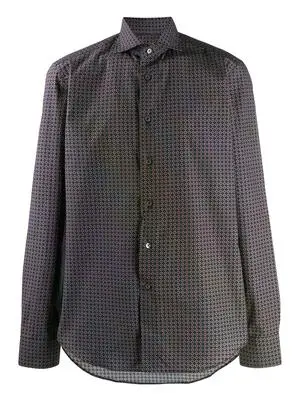 DELL'OGLIO Geometric Patterned Shirt - Blue