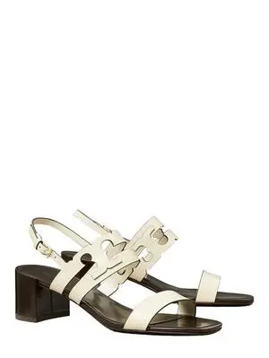 Tory Burch Ines Heeled Sandal - Light Cream/cocoa