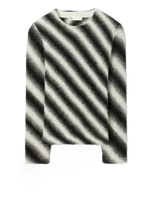 Tory Burch Striped Wool Sweater - Ivory/black