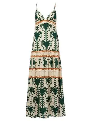 Johanna Ortiz Keeper Cotton Poplin Maxi Dress - Green
