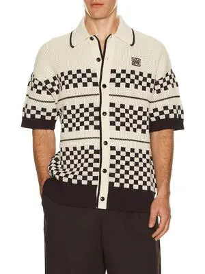 Amiri Checkered Mesh Shirt - Alabaster