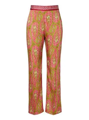 Etro Paisley Bootcut Trousers - Pink