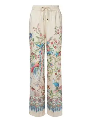 Etro Floral Wide-leg Pants - White
