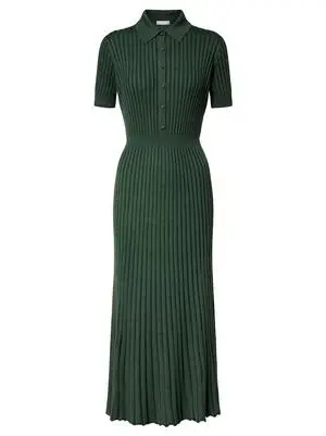 Gabriela Hearst Amor Cashmere And Silk Midi Dress - Green
