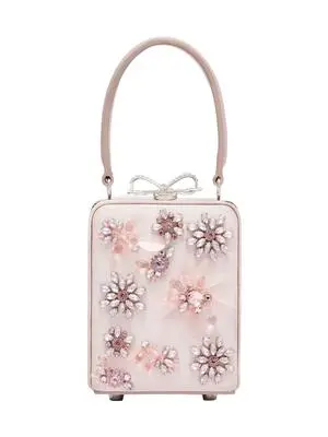 SELF-PORTRAIT Micro Crystal-embellished Floral Box Bag - Pink