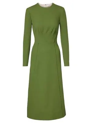 EMILIA WICKSTEAD Collinson Wool Crêpe Midi Dress - Green