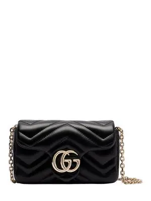 Gucci Gg Marmont Mini Leather Shoulder Bag - Black