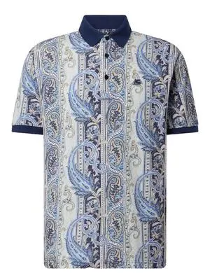 Etro Paisley Cotton Polo Shirt - Blue
