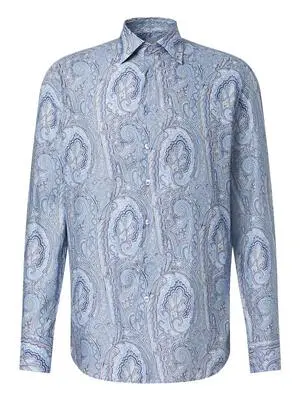 Etro Paisley Cotton Shirt Blue