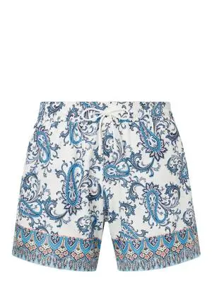 Etro Paisley Print Swim Trunks - Blue