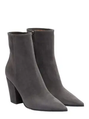 GIANVITO ROSSI Keinna 85 Suede Ankle Boots - Grey
