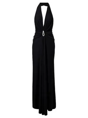 Christopher Esber Embellished Ruched Jersey Maxi Dress - Black