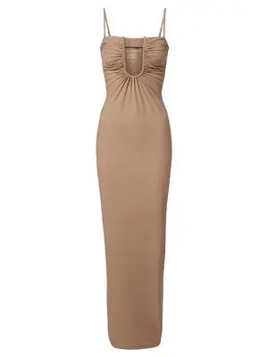 Christopher Esber Ruched Jersey Maxi Dress - Beige