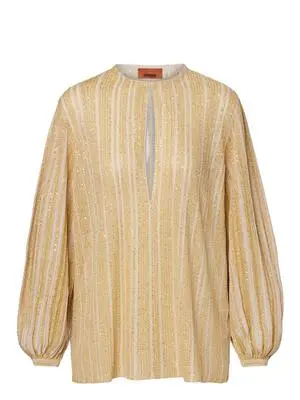 Missoni Cutout Lamé Blouse - Gold