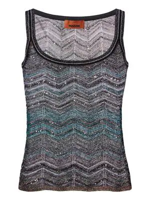 MISSONI Zig Zag Lamé Top