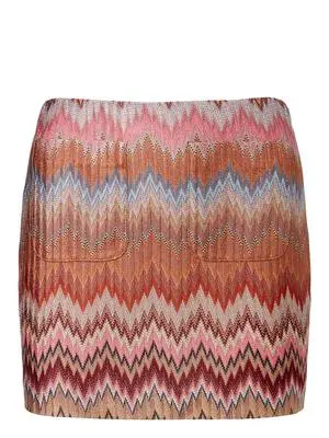 Missoni Zig Zag Lamé Miniskirt - Multicoloured