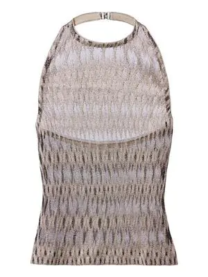 Missoni Halterneck Lamé Top - Beige