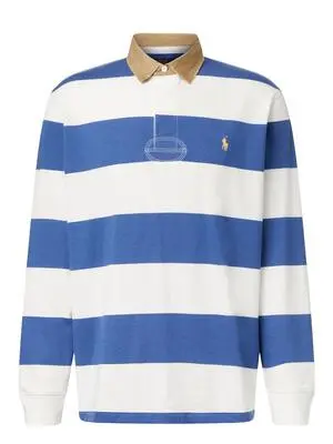Polo Ralph Lauren Striped Cotton Polo Shirt Blue