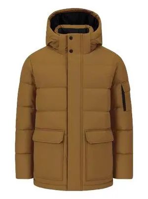 QUARTZ CO. Alexander Hooded Recycled Down Winter Jacket - Camel