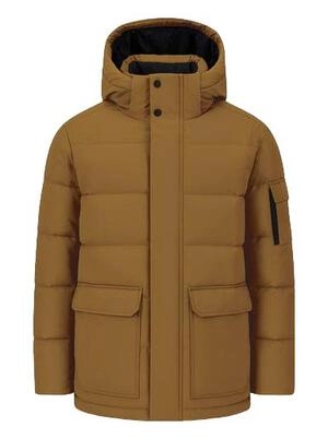 QUARTZ CO. Alexander Hooded Recycled Down Winter Jacket - Camel