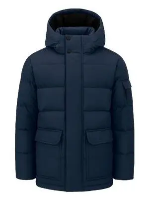 QUARTZ CO. Alexander Hooded Recycled Down Winter Jacket - True Navy