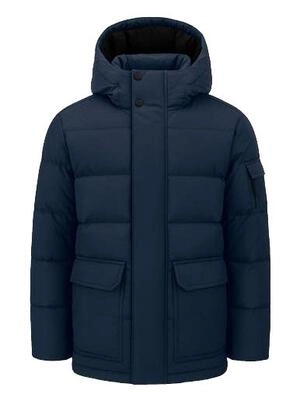 QUARTZ CO. Alexander Hooded Recycled Down Winter Jacket - True Navy