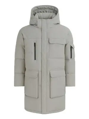 QUARTZ CO. Compass Hooded Recycled Down Winter Jacket Ice